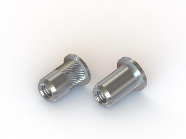Open rivet nut flat head stst 316